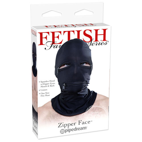 Fetish Fantasy Series Zipper Face Spandex Hood
